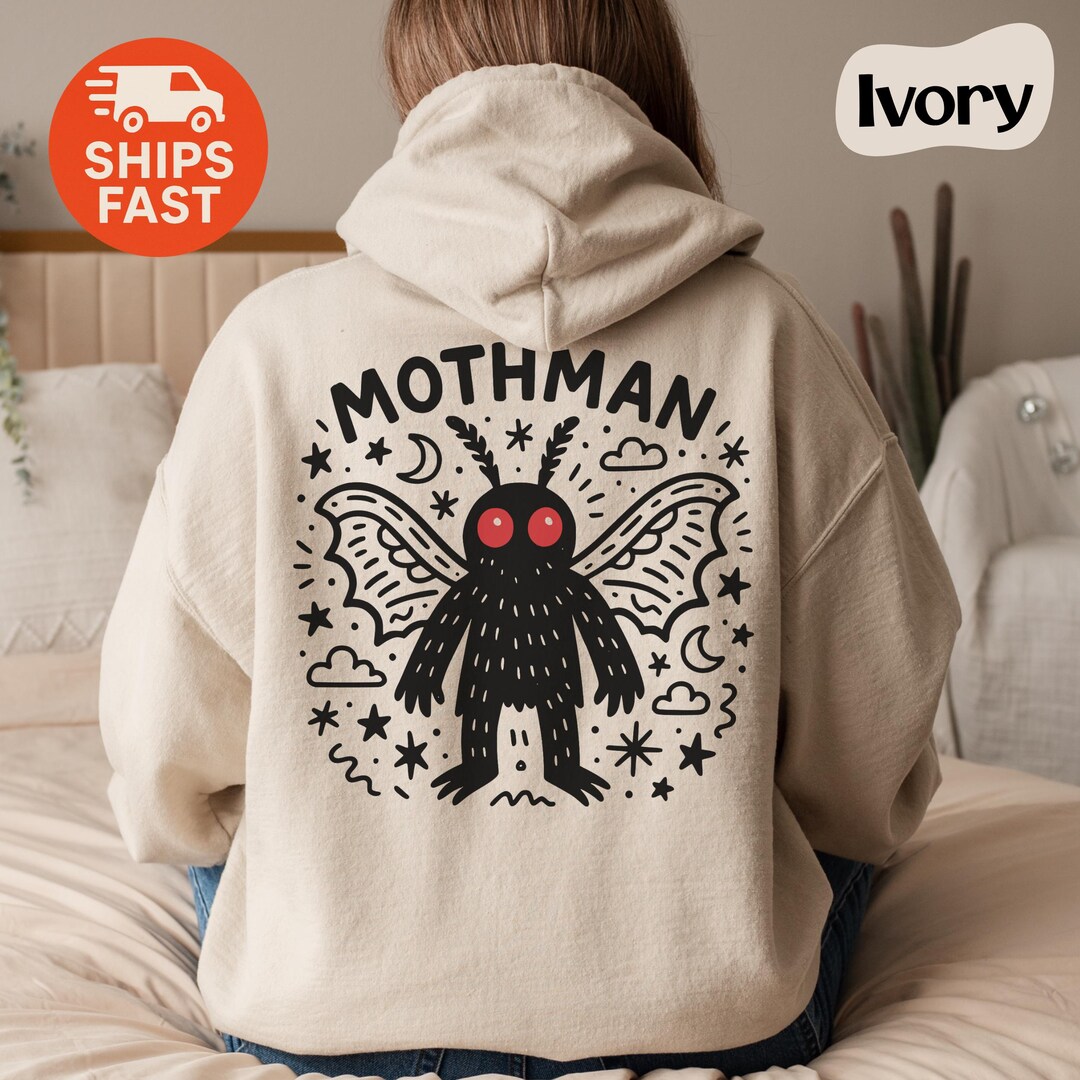 Mothman Cryptid Hoodie, West Virginia Cryptozoology Sweatshirt, Funny ...