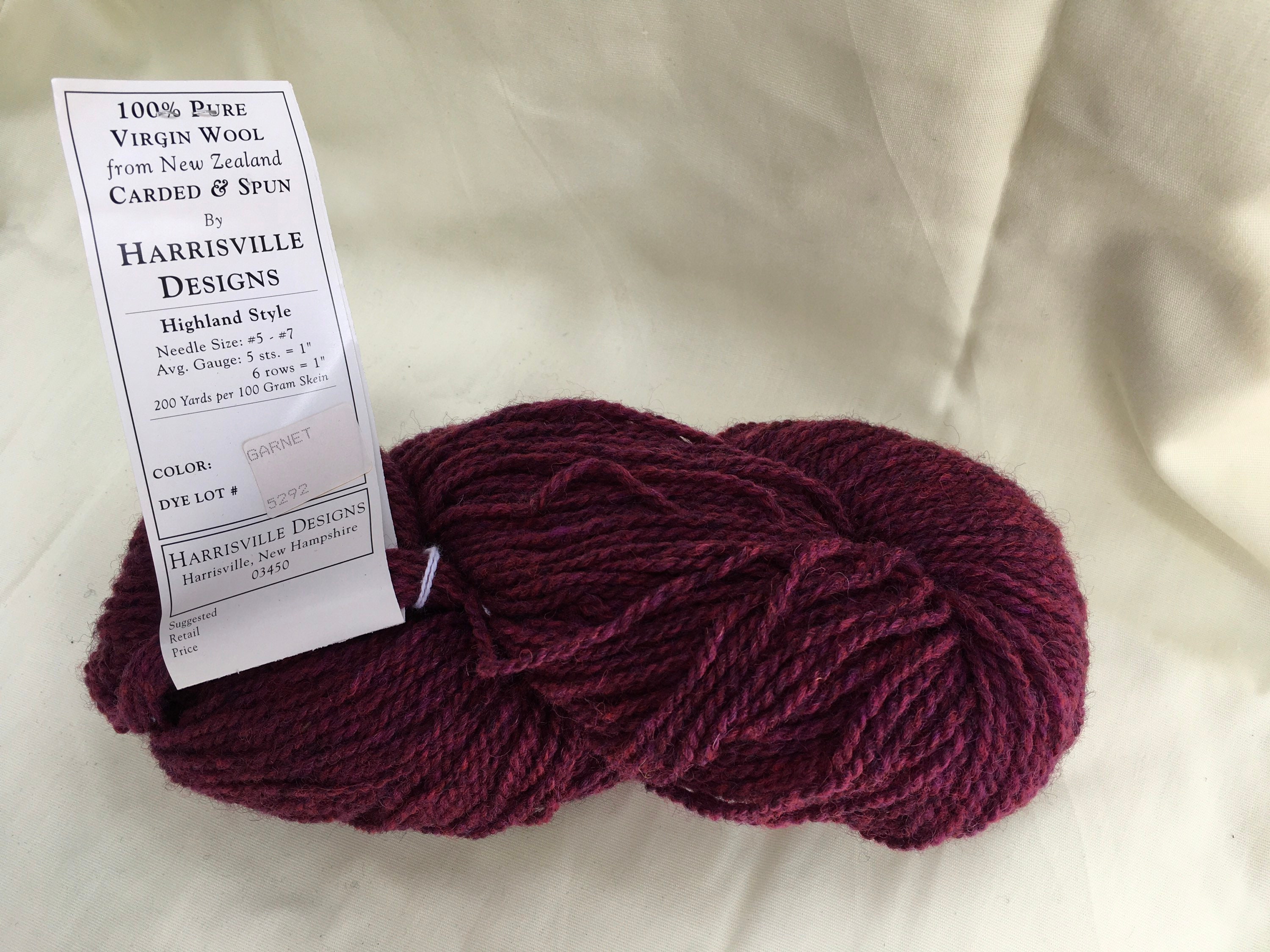Harrisville Highland Knitting / Weaving Yarn - Color, Garnet - Etsy UK
