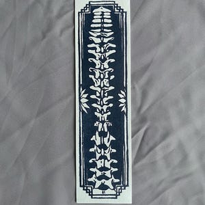 Spine Bookmarks • Pair of Linocut Bookmarks • Art Deco and Art Nouveau ...