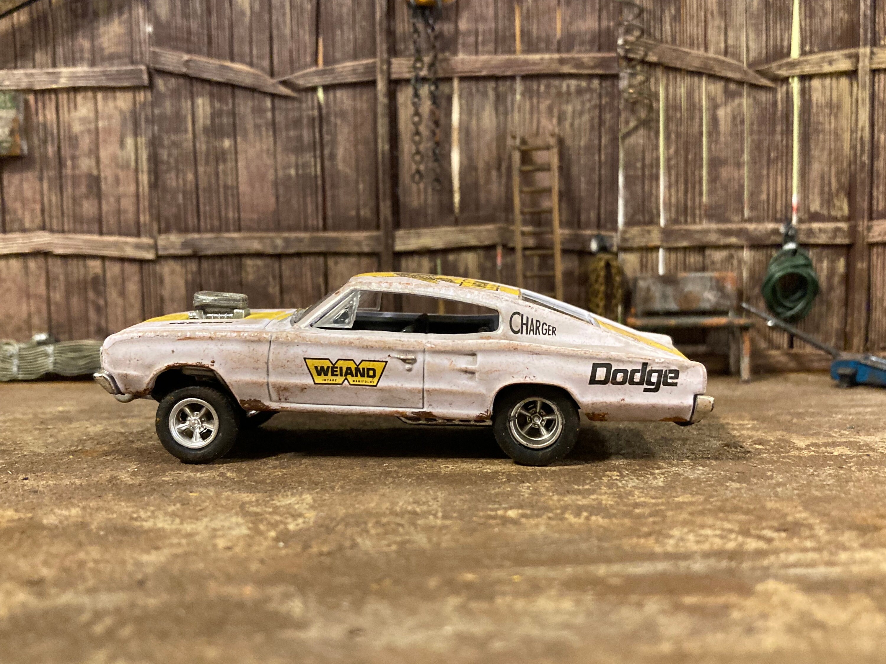 1966 Dodge Charger Gasser Drag Car Customized 1/64 Scale Diecast Car ...