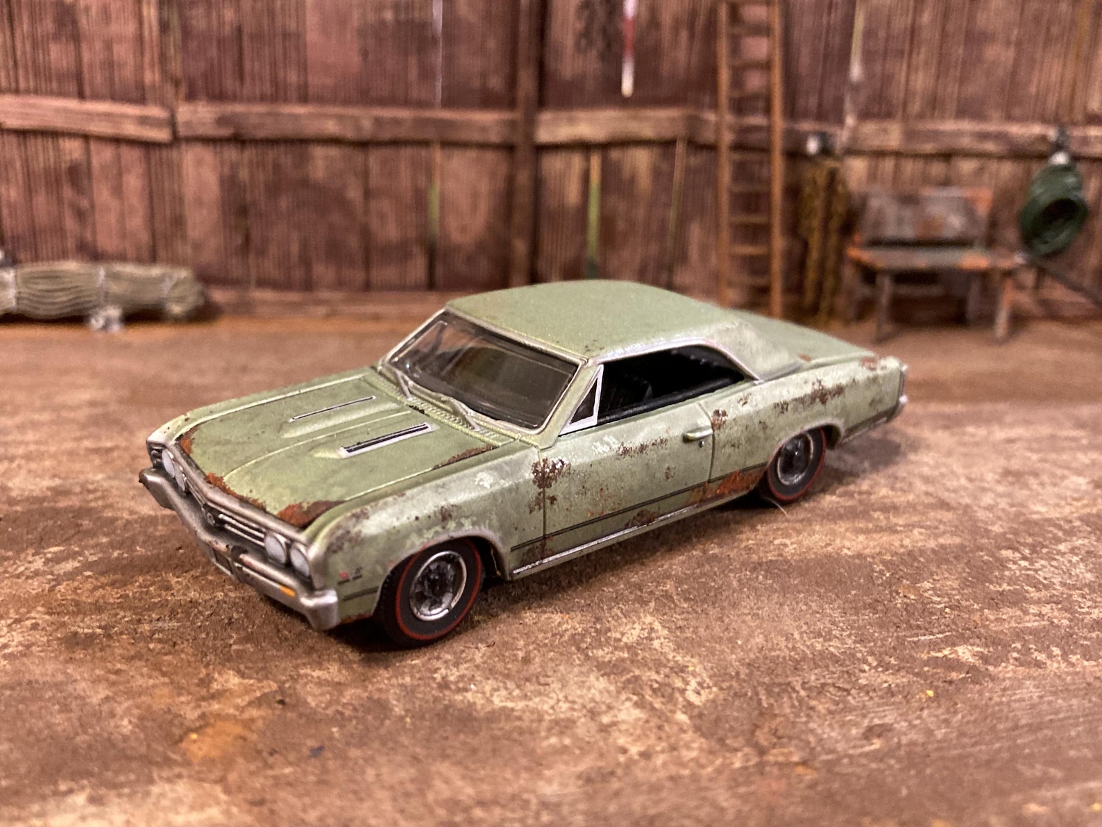 1967 Chevy Chevelle Customized 1/64 Scale Diecast Car. Custom Barn Find ...
