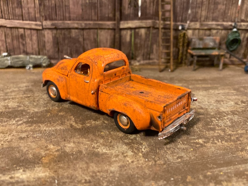 1950 Studebaker 2R Pickup Customized 1/64 Scale Diecast Truck. Custom Barn Find Style. Weathered ...