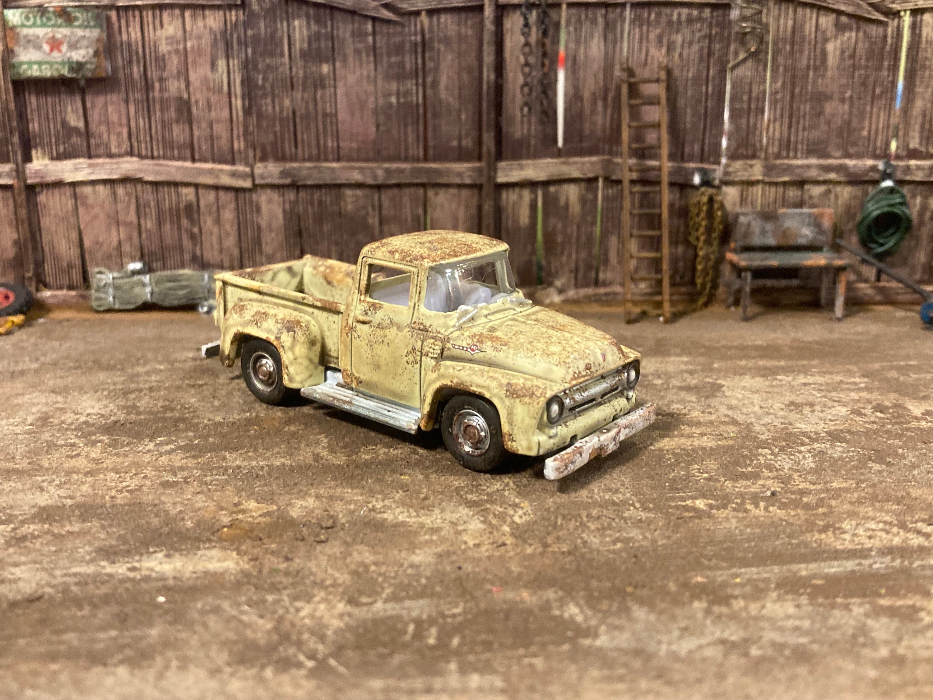 1956 Ford Stepside F-100 Pickup Customized 1/64 Scale Diecast Truck ...