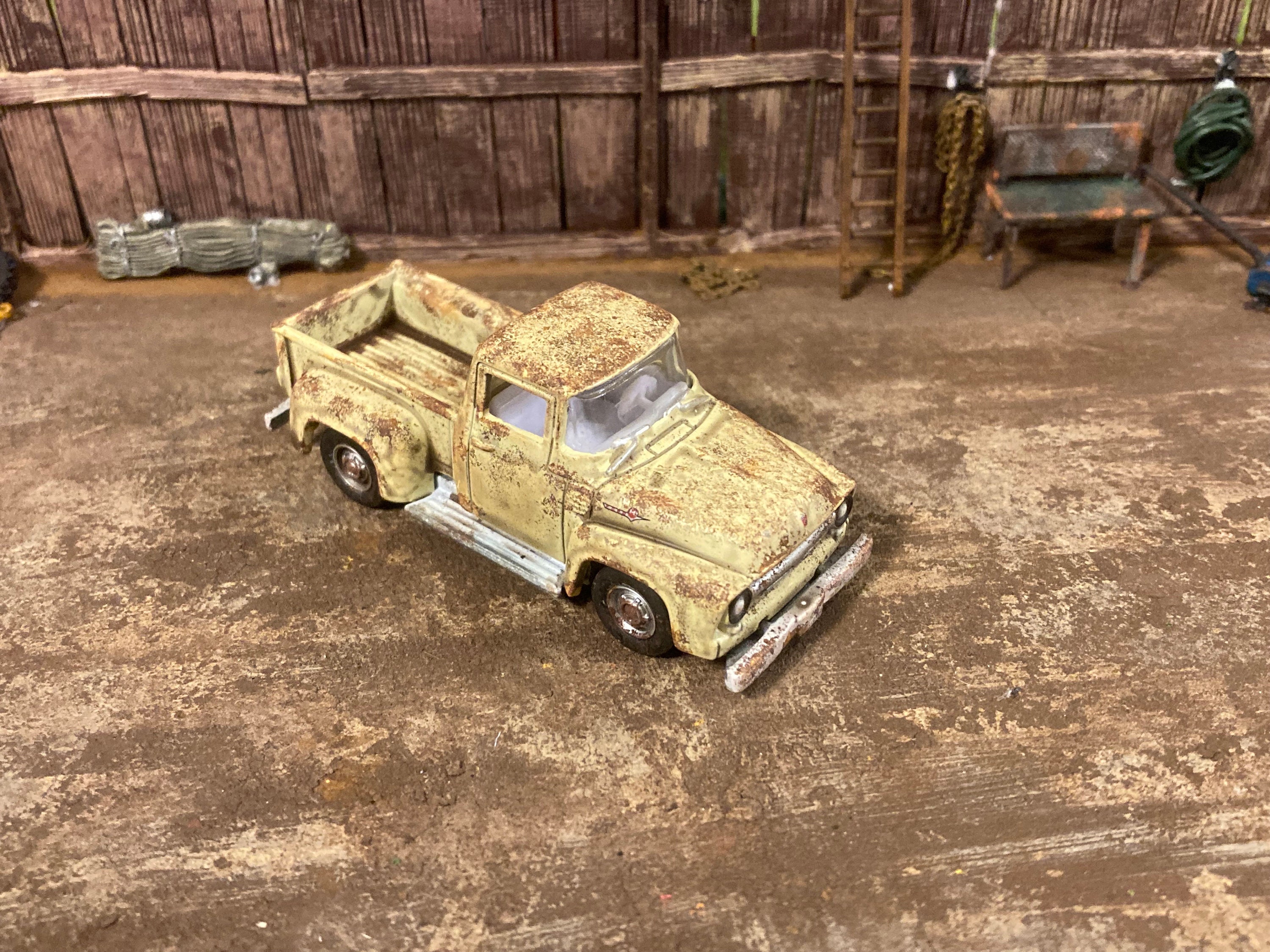 1956 Ford Stepside F-100 Pickup Customized 1/64 Scale Diecast Truck ...