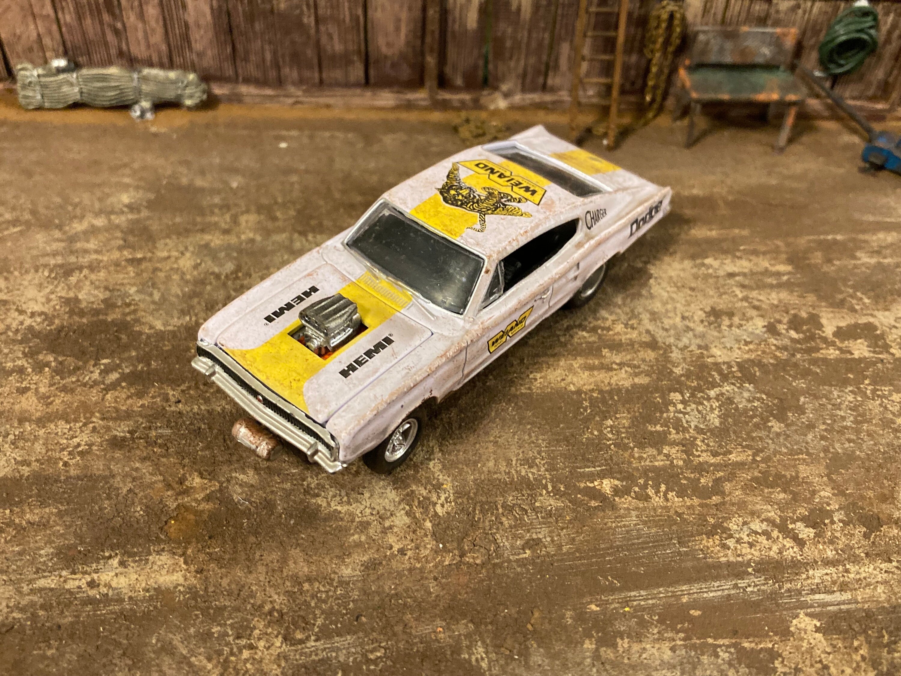 1966 Dodge Charger Gasser Drag Car Customized 1/64 Scale Diecast Car ...