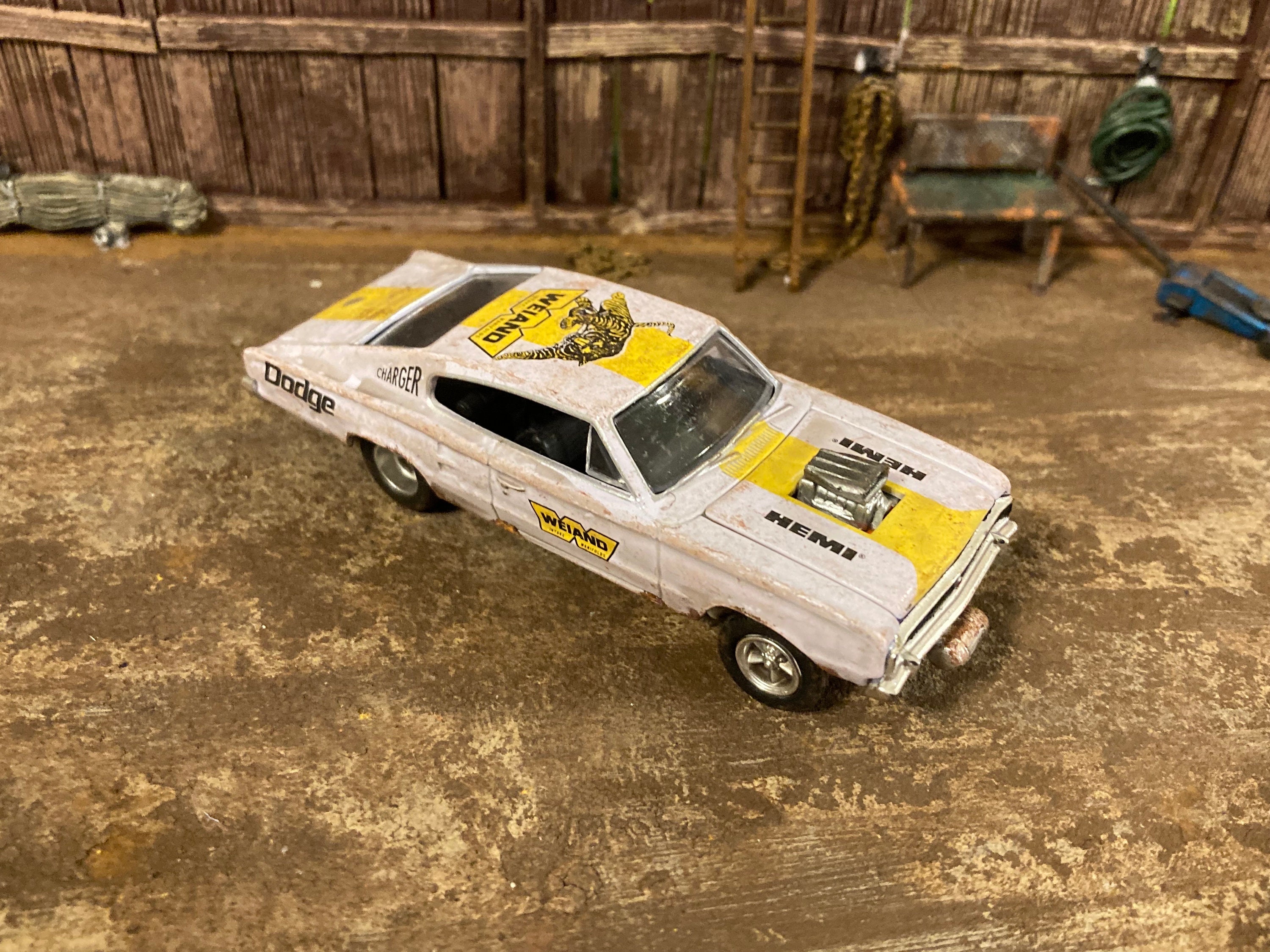 1966 Dodge Charger Gasser Drag Car Customized 1/64 Scale Diecast Car ...