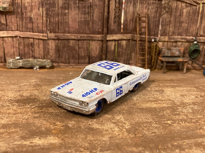 1963 Ford Galaxie NASCAR Customized 1/64 Scale Diecast Car. Custom Barn ...