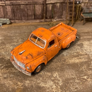 1950 Studebaker 2R Pickup Customized 1/64 Scale Diecast Truck. Custom Barn Find Style. Weathered ...
