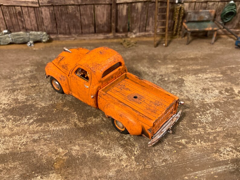 1950 Studebaker 2R Pickup Customized 1/64 Scale Diecast Truck. Custom Barn Find Style. Weathered ...