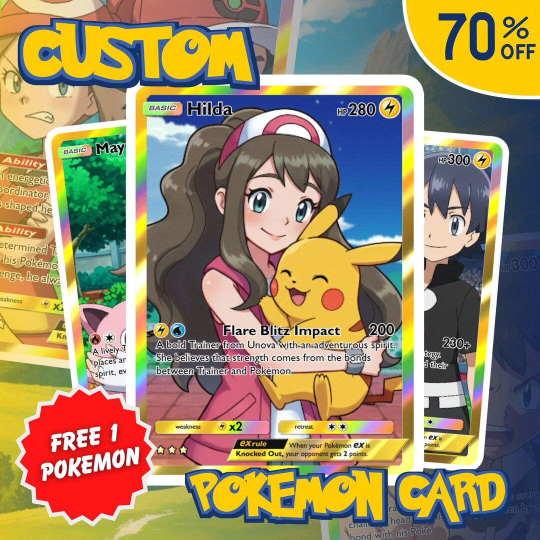 Pokemon Trainer Card, Custom Pokemon Card, Personalized Gift for ...