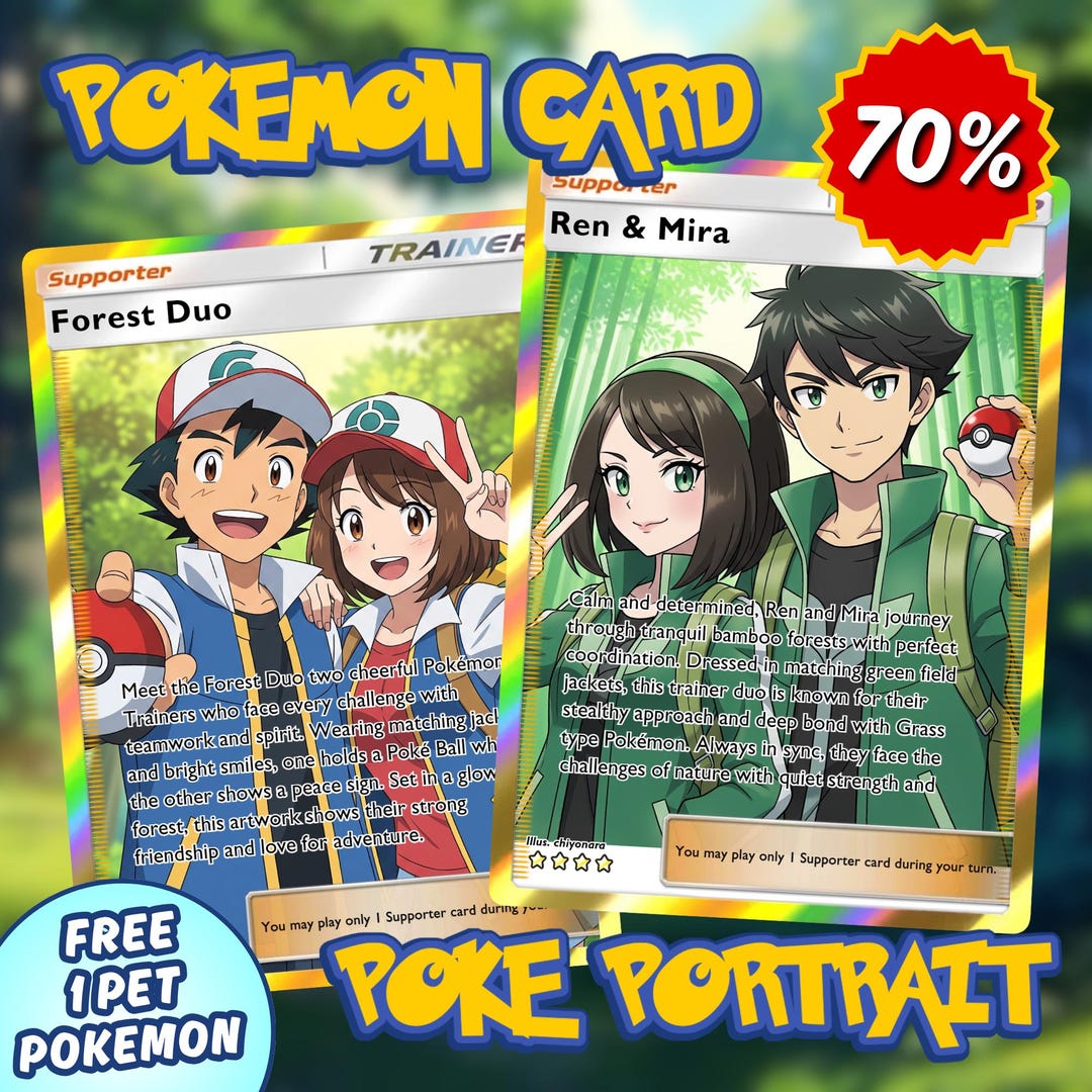 Pokemon Trainer Card, Custom Pokemon Card, Personalized Gift for ...