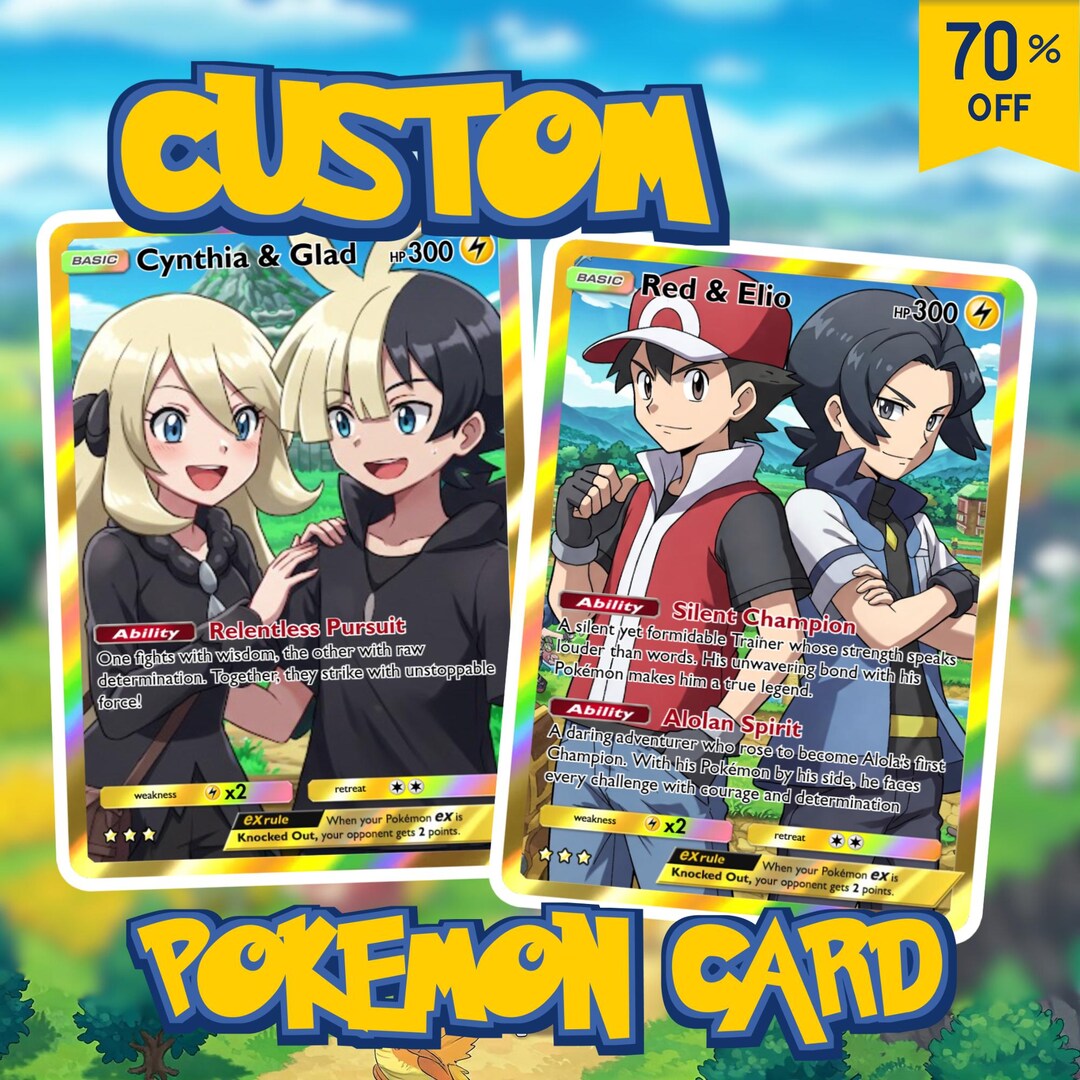 Custom TCG Card Commission, Pokemon Card, Personalized Birthday Gift ...