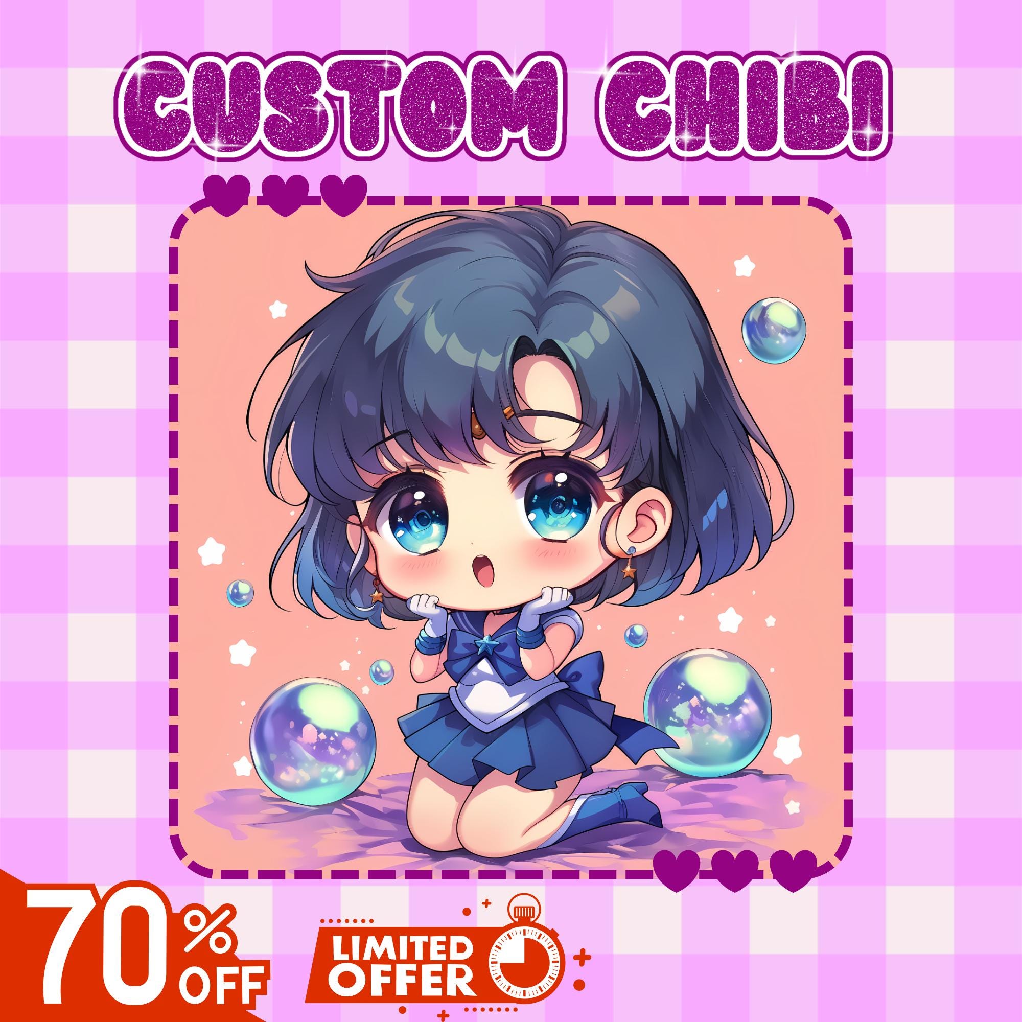 Custom PFP Chibi, Chibi Commission, Custom Chibi Portrait, Chibi Twitch ...