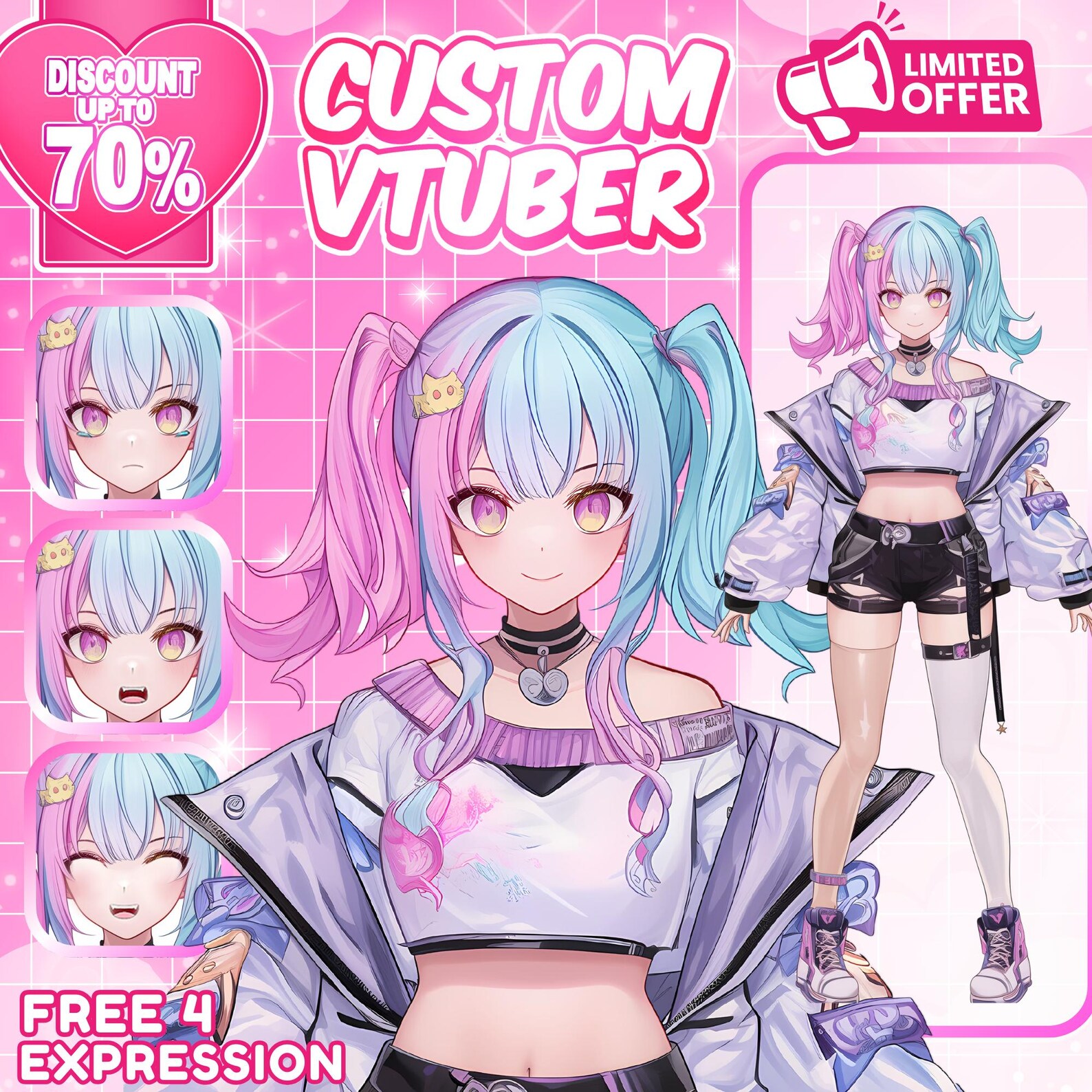 Custom Vtuber Model for Commercial Use, Live2d Model, Vtuber Design ...