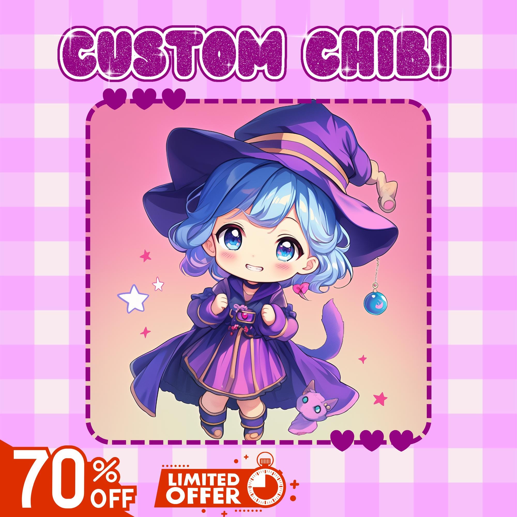 Custom PFP Chibi, Chibi Commission, Custom Chibi Portrait, Chibi Twitch ...