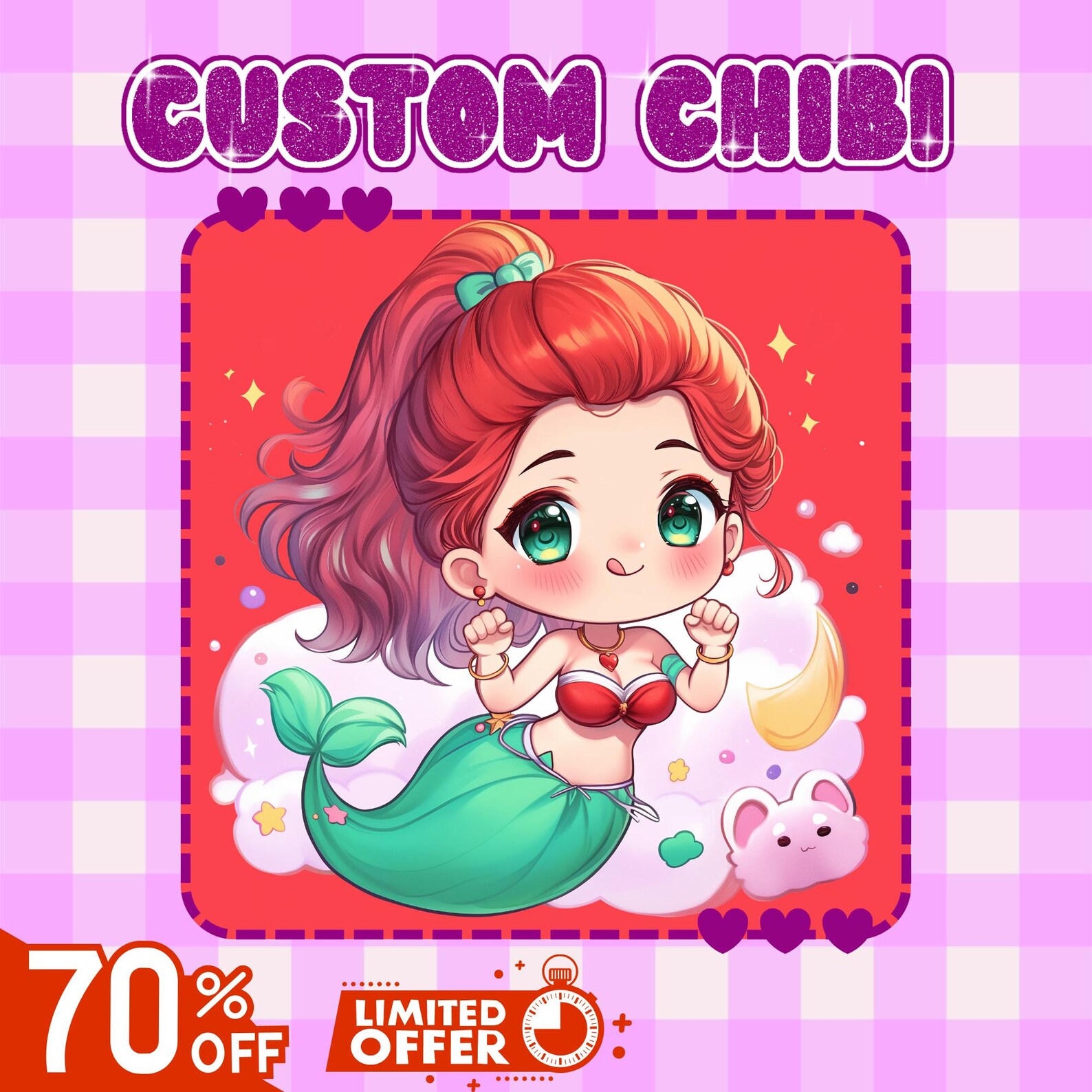Custom Pfp Chibi Chibi Commission Custom Chibi Portrait Chibi Twitch Icon Personalized Chibi