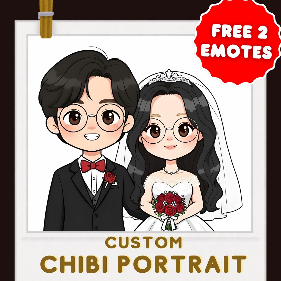 Custom Kawaii Portrait, Couple Portrait, Cartoon, Anime Portrait, Cute ...