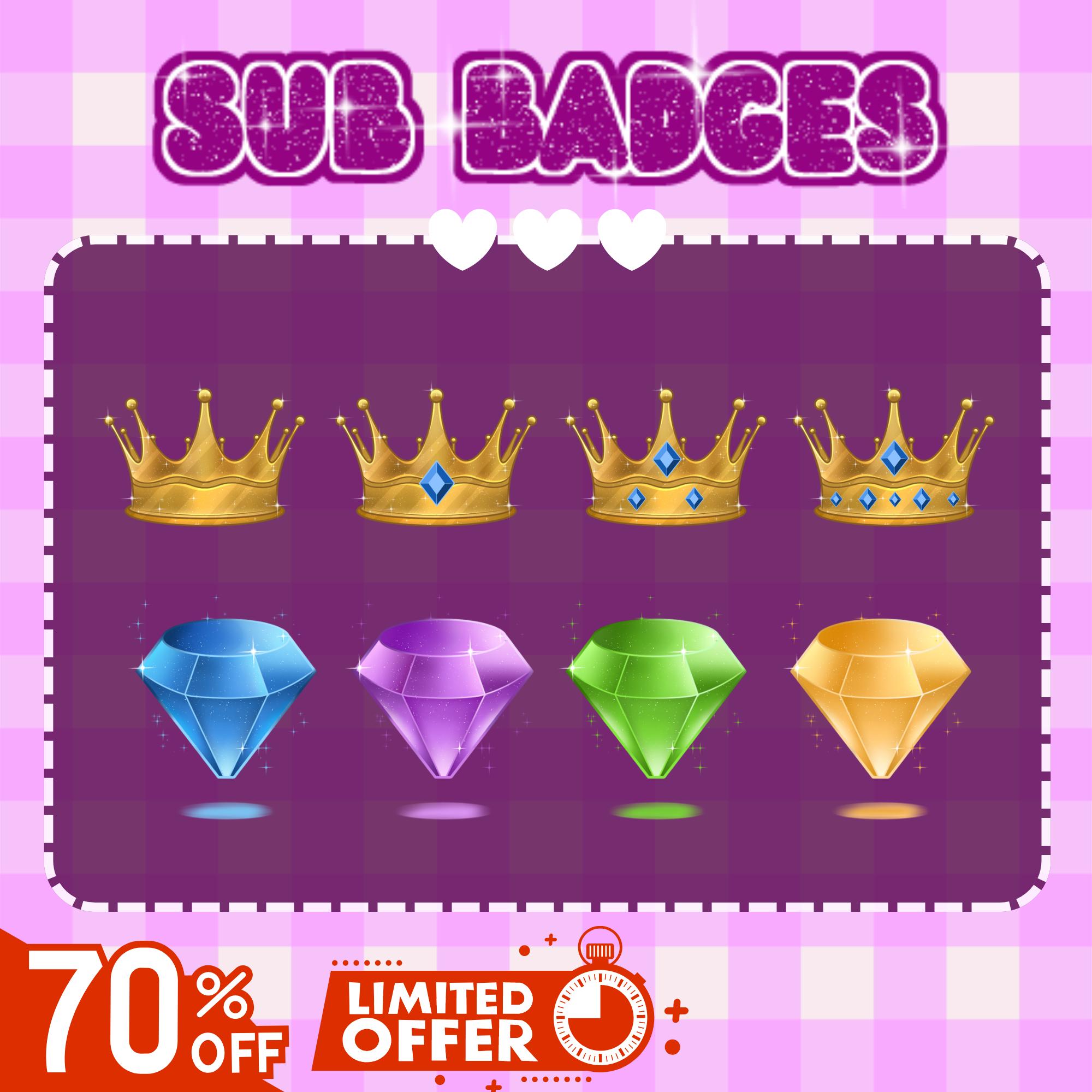 Custom Sub Badge From Your Vtuber, Kick Graphic, Twitch Graphic, Stream ...