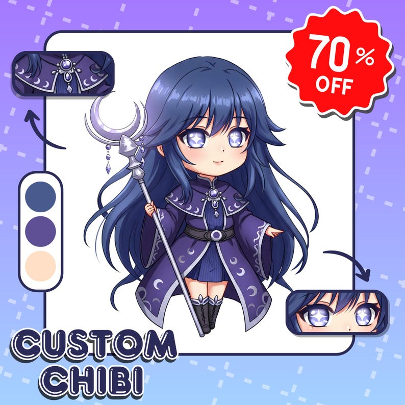 Custom Chibi Illustration | Anime Chibi Art | PFP, Stickers, Fanart ...