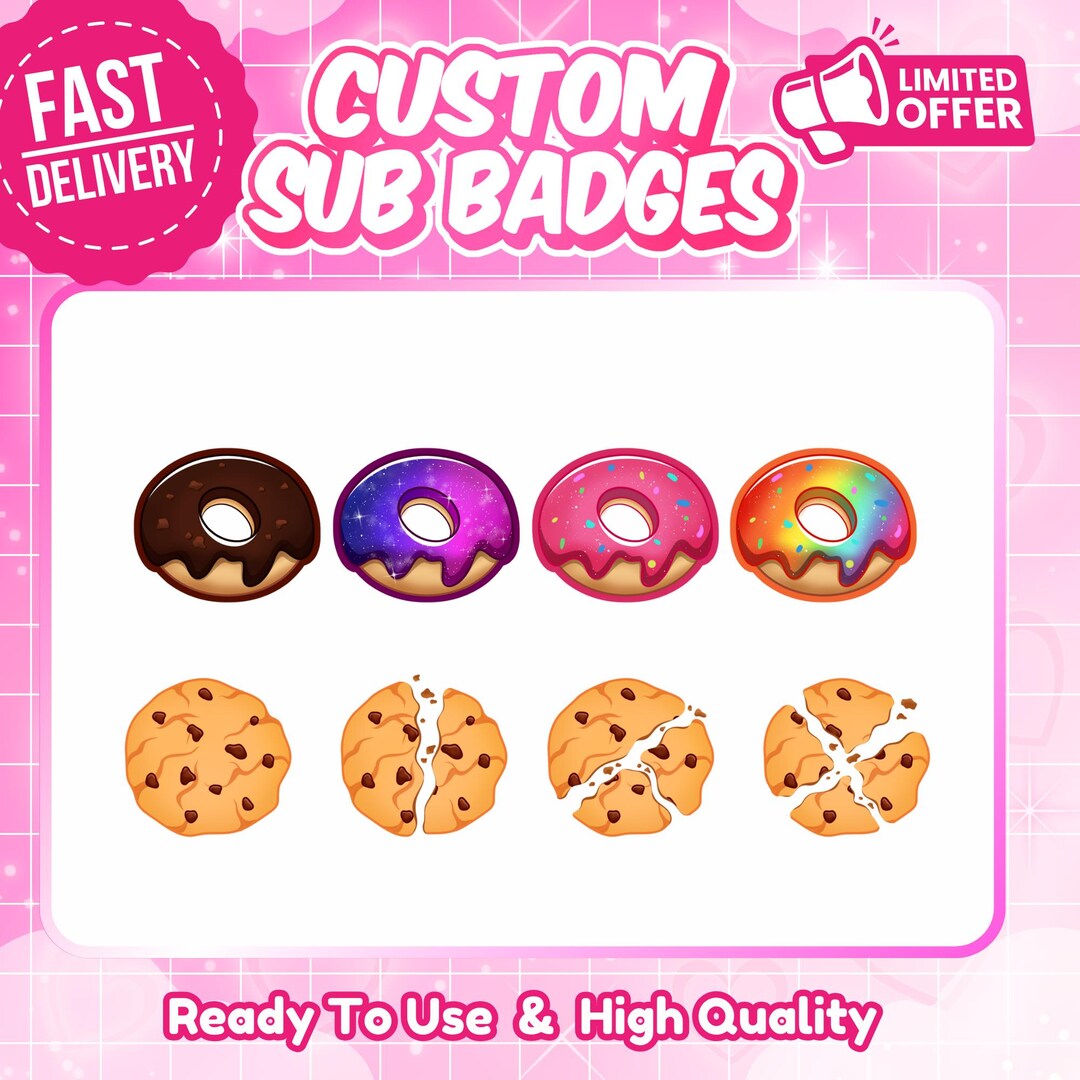 Custom Sub Badges Cute Sub Badges Badges Badges Commercial Use Twitch ...