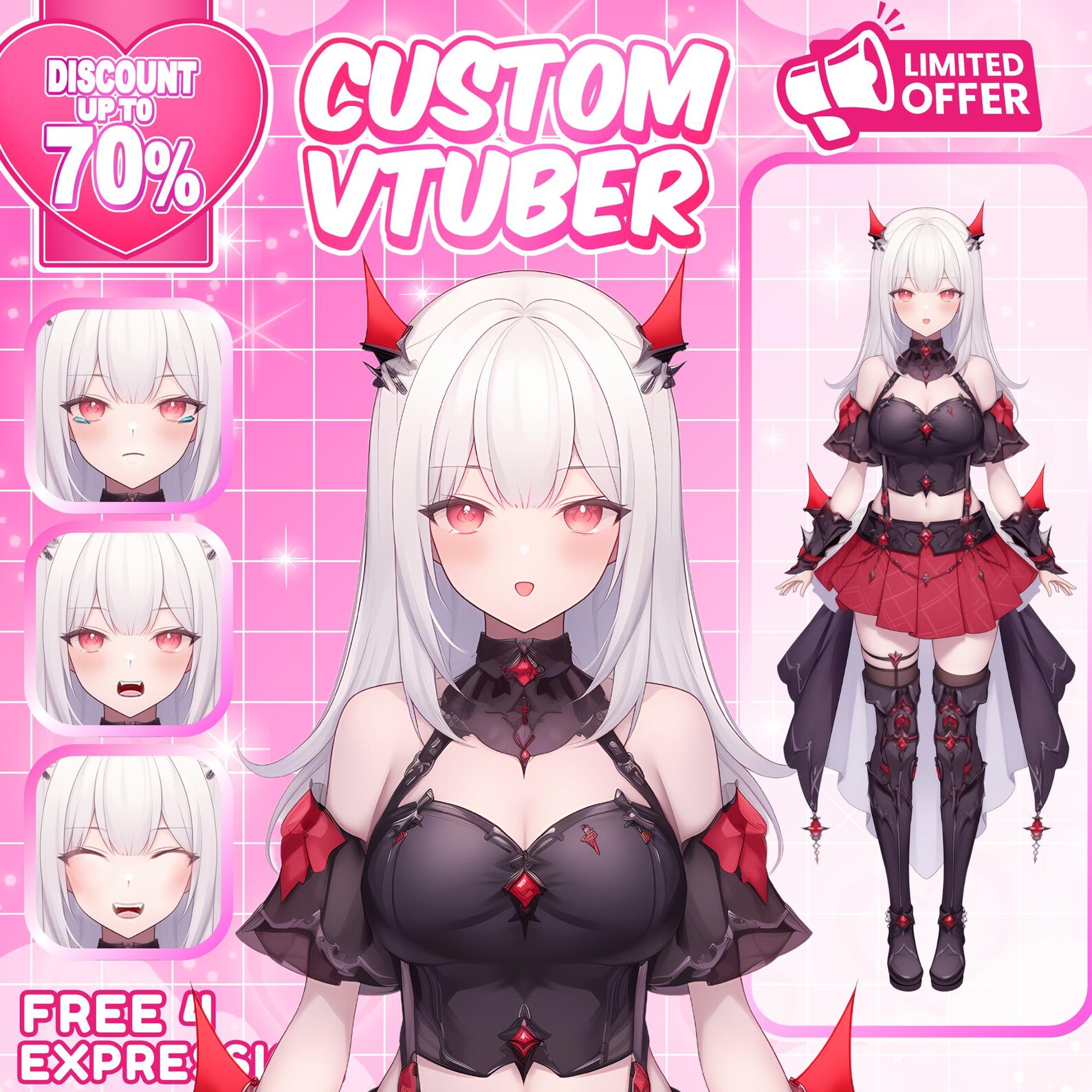 Custom Vtuber Model for Commercial Use, Live2d Model, Vtuber Design, Vtuber Assets, Pngtuber ...