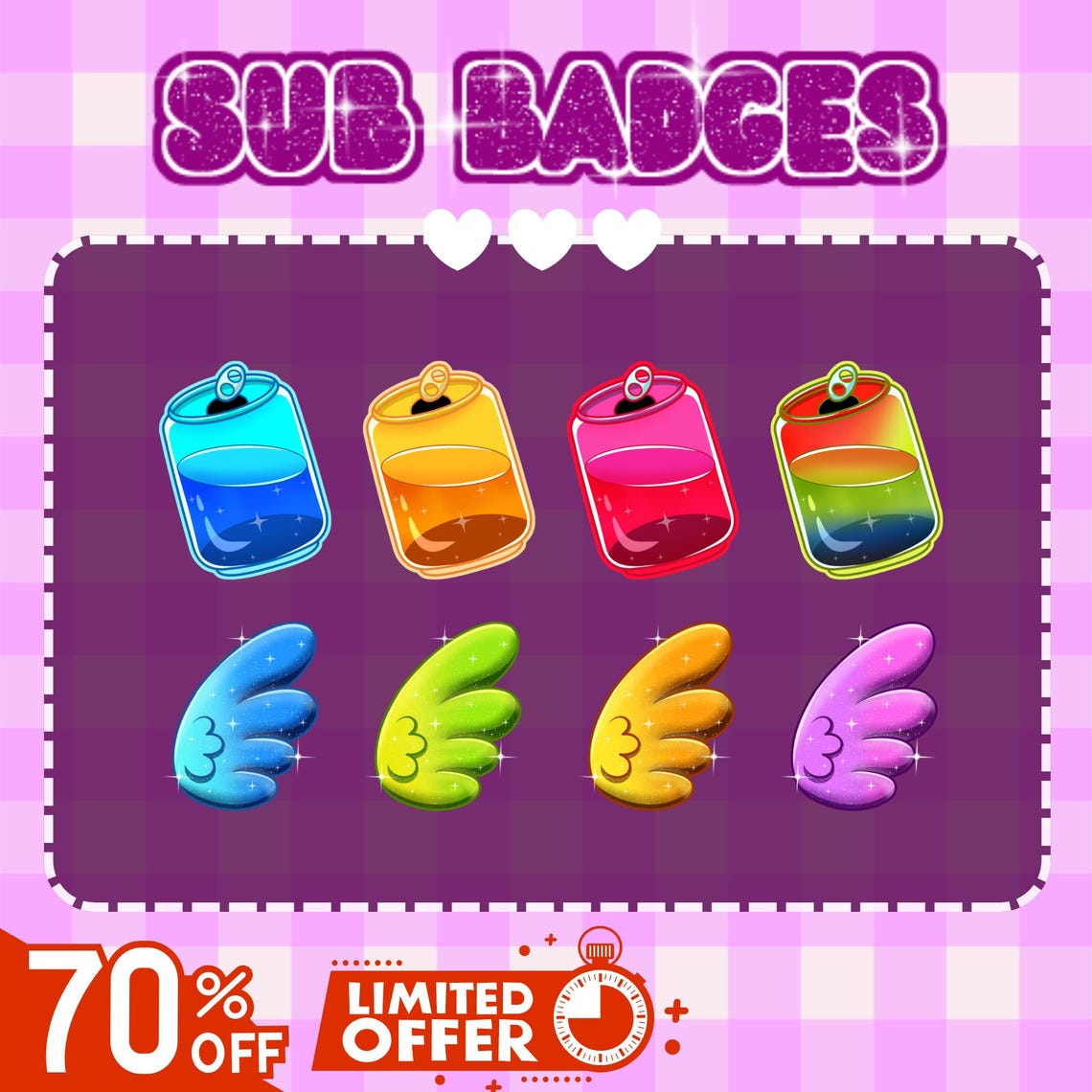 Custom Sub Badge, Twitch Bit Badge, Kick Graphic, Twitch Graphic, Stone ...