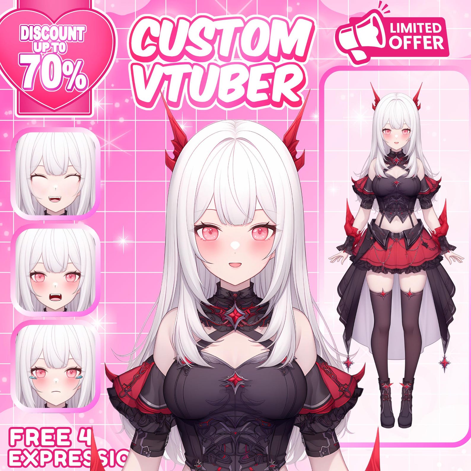 Custom Vtuber Model for Commercial Use, Live2d Model, Vtuber Design, Vtuber Assets, Pngtuber ...