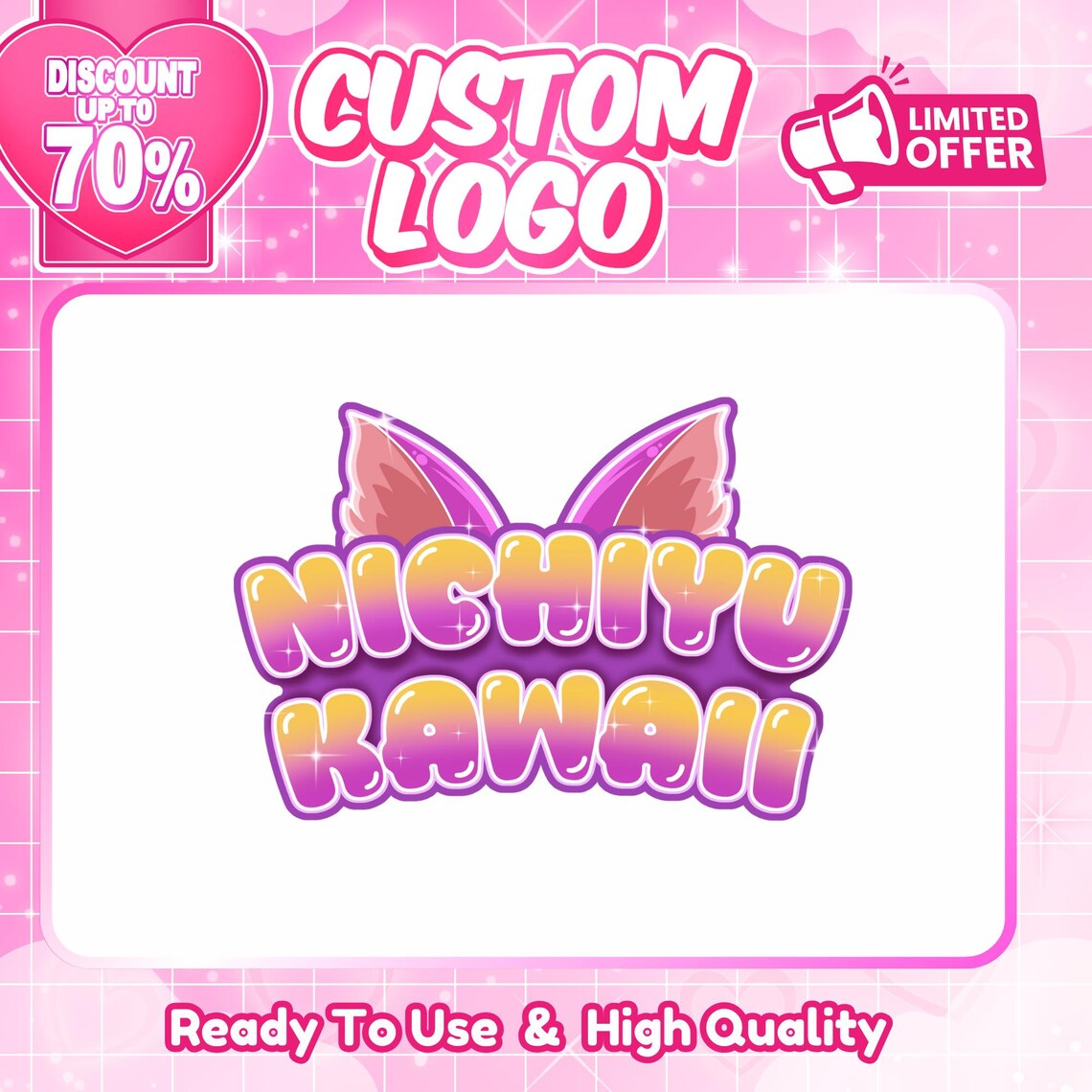 CUSTOM VTUBER LOGO Vtuber Logo, Cute Logo, Kawaii Logo, Giftuber Logo ...