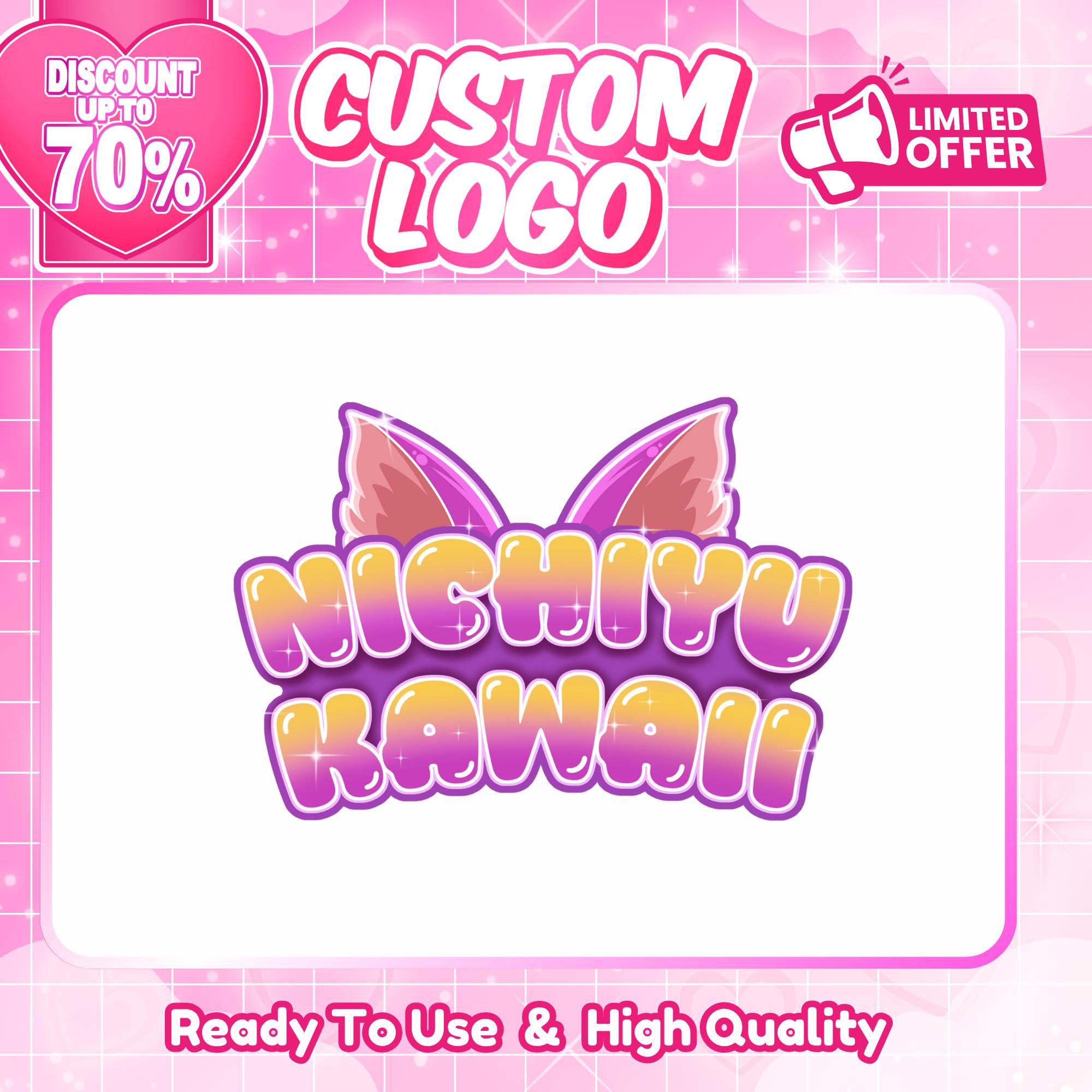 CUSTOM VTUBER LOGO Vtuber Logo, Cute Logo, Kawaii Logo, Giftuber Logo ...