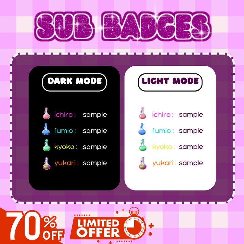 Custom Sub Badge From Your Vtuber, Kick Graphic, Twitch Graphic, Stream ...