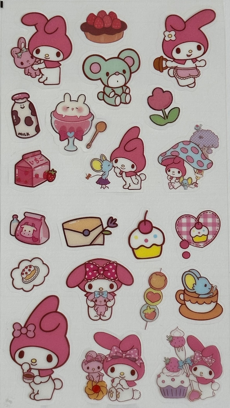 My Melody Sticker Sheets / My Melody Stickers / Sanrio Characters ...