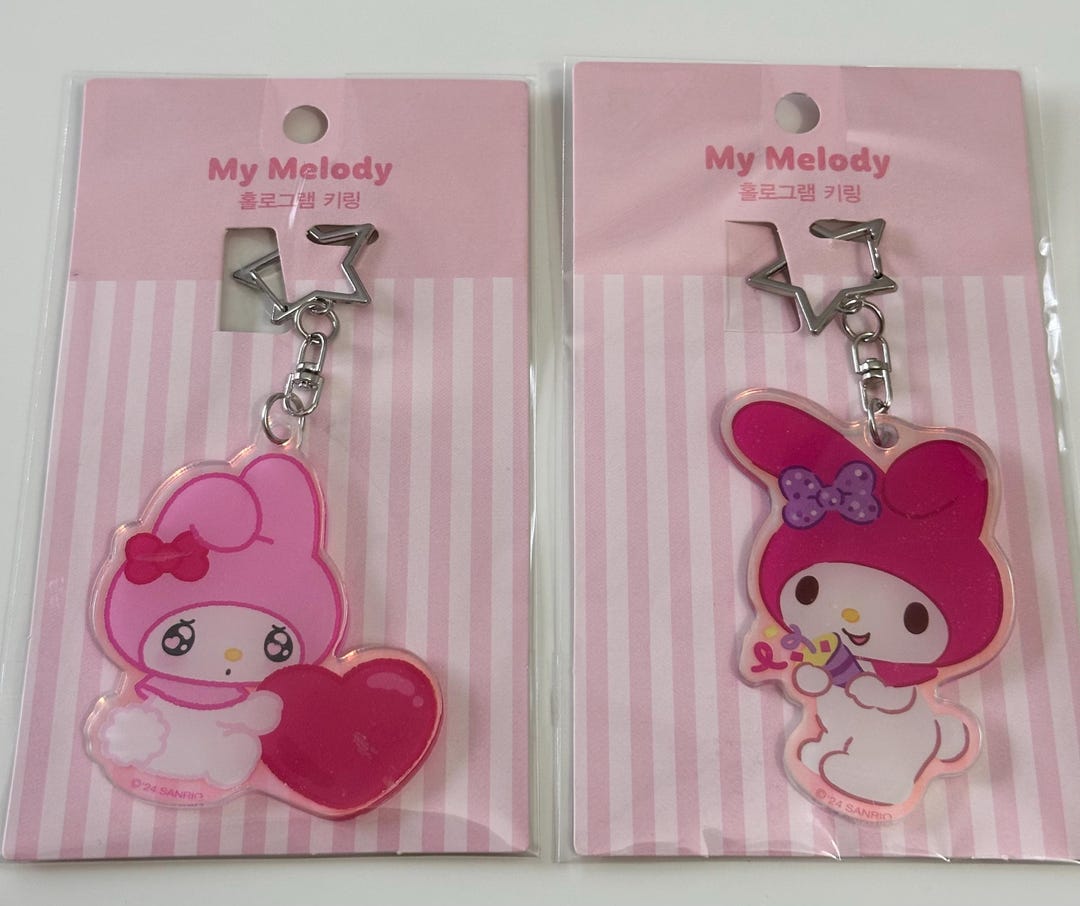 My Melody Keyring, My Melody Keychains, Cute Keychain, Holographic ...