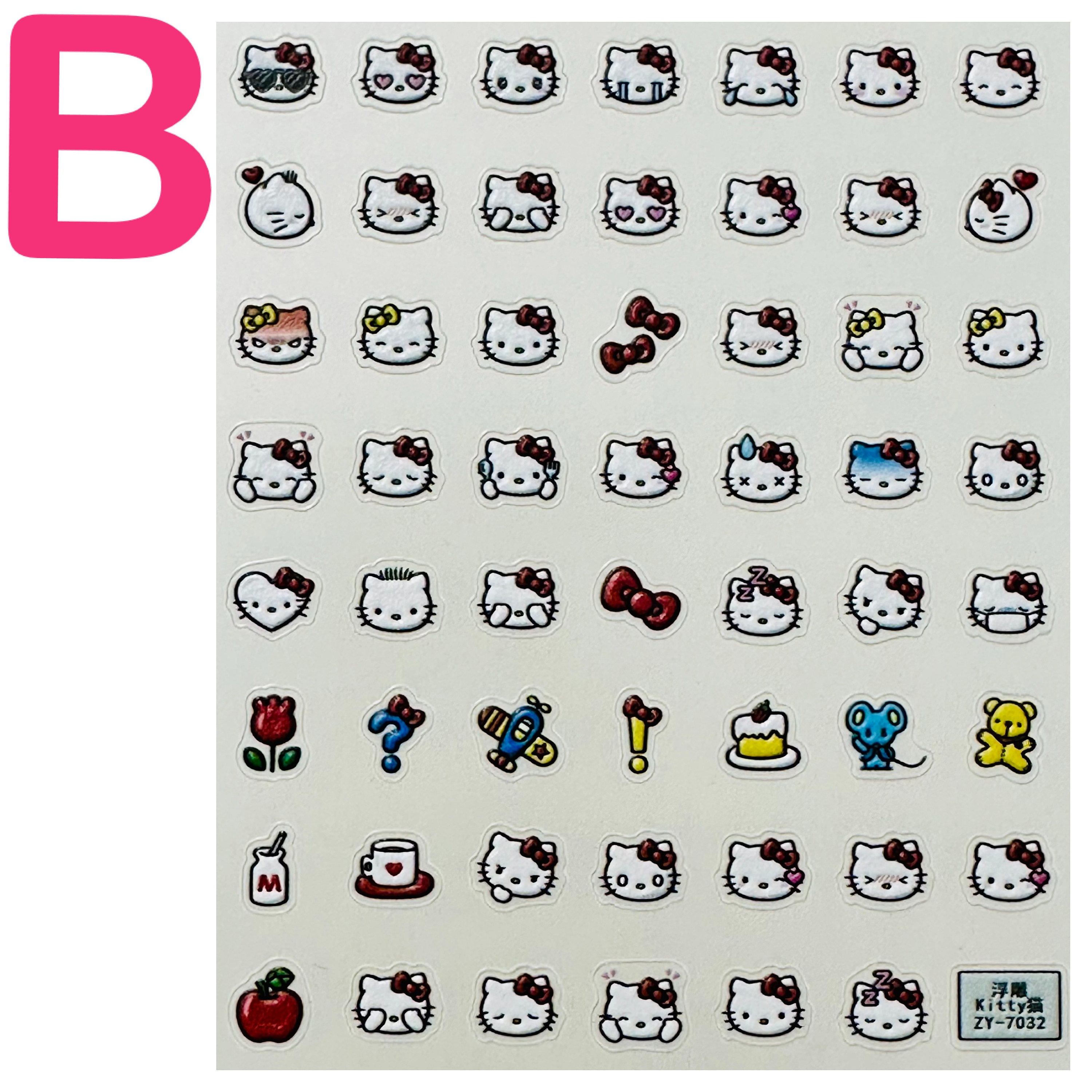 3D Hello Kitty Stickers, Nail Art Stickers, Deco Stickers, DIY Nailart ...