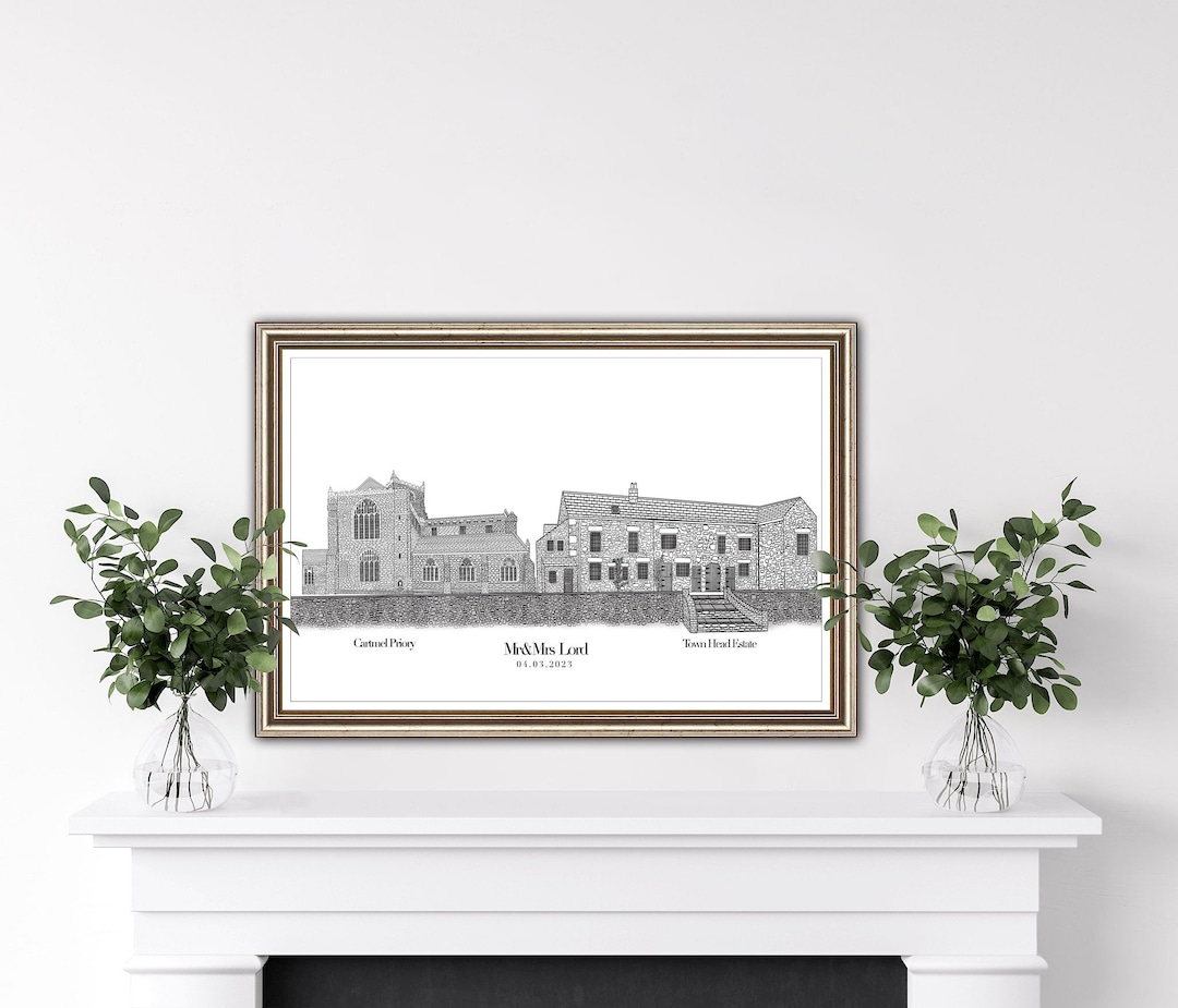 Custom Building Portrait black & White - Etsy