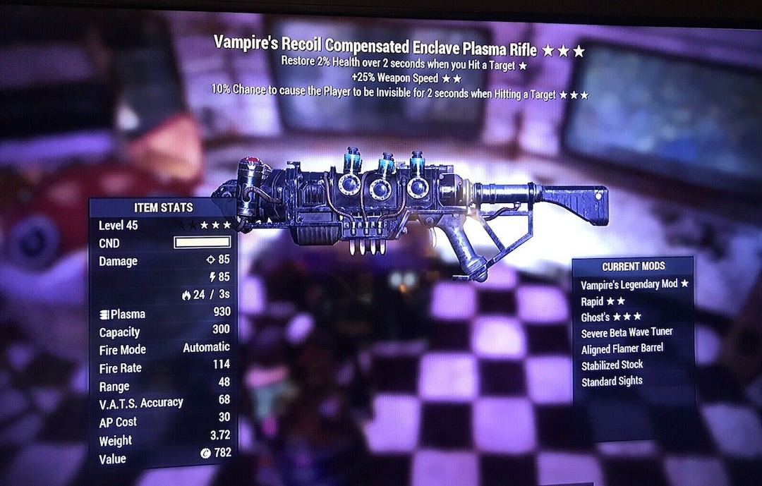 Fallout 76 Enclave Plasma Rifle With Flamer Mod Vampires FFR PS5 - Etsy