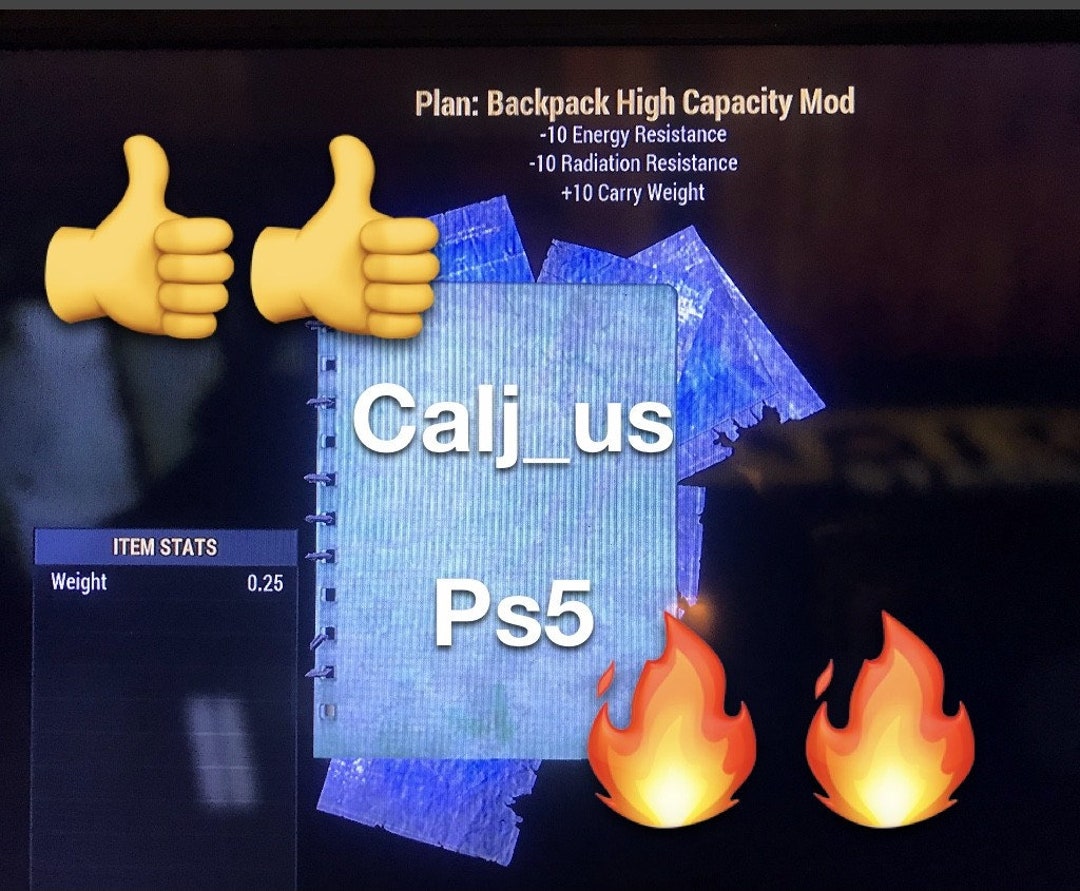 Fo76 Backpack High Capacity Mod - PS4/5 - Etsy