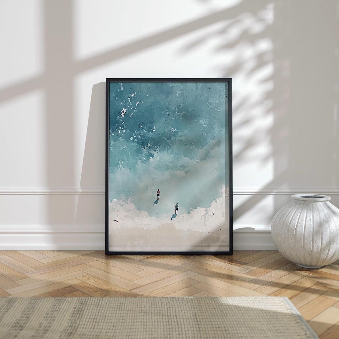 Printable Art | Tiny People Standing in Shallow Water | Summer Poster ...