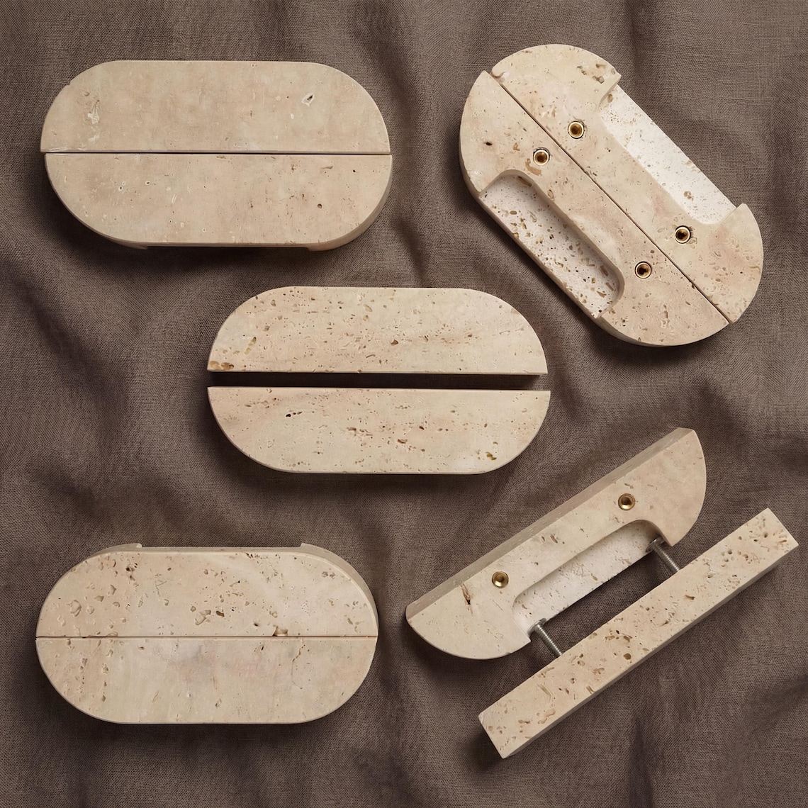 Natural Travertine Drawer Pull | Marble Cabinet Handle | Kitchen ...