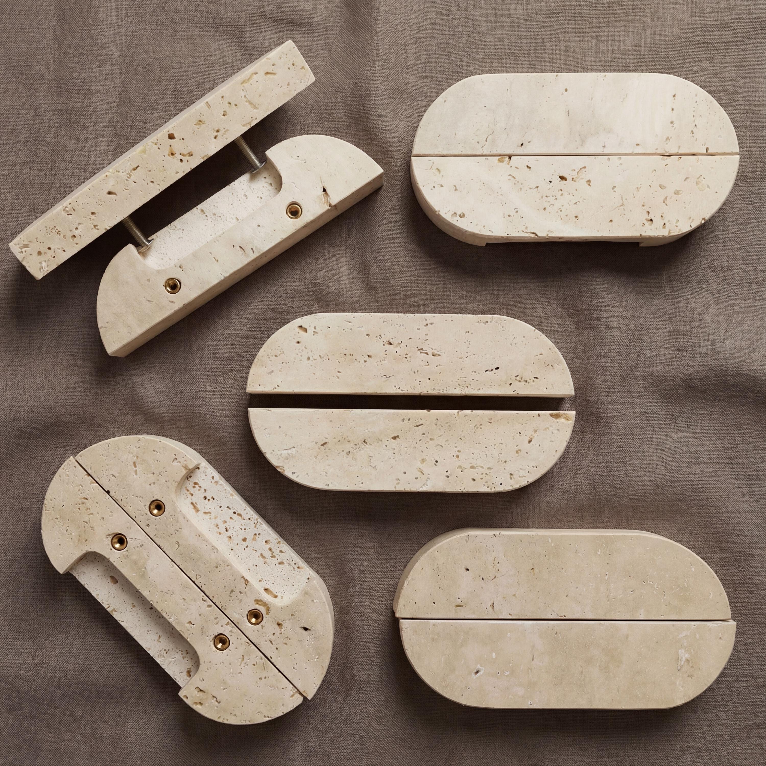 Natural Travertine Drawer Pull | Marble Cabinet Handle | Kitchen ...