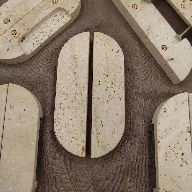 Natural Travertine Drawer Pull | Marble Cabinet Handle | Kitchen ...