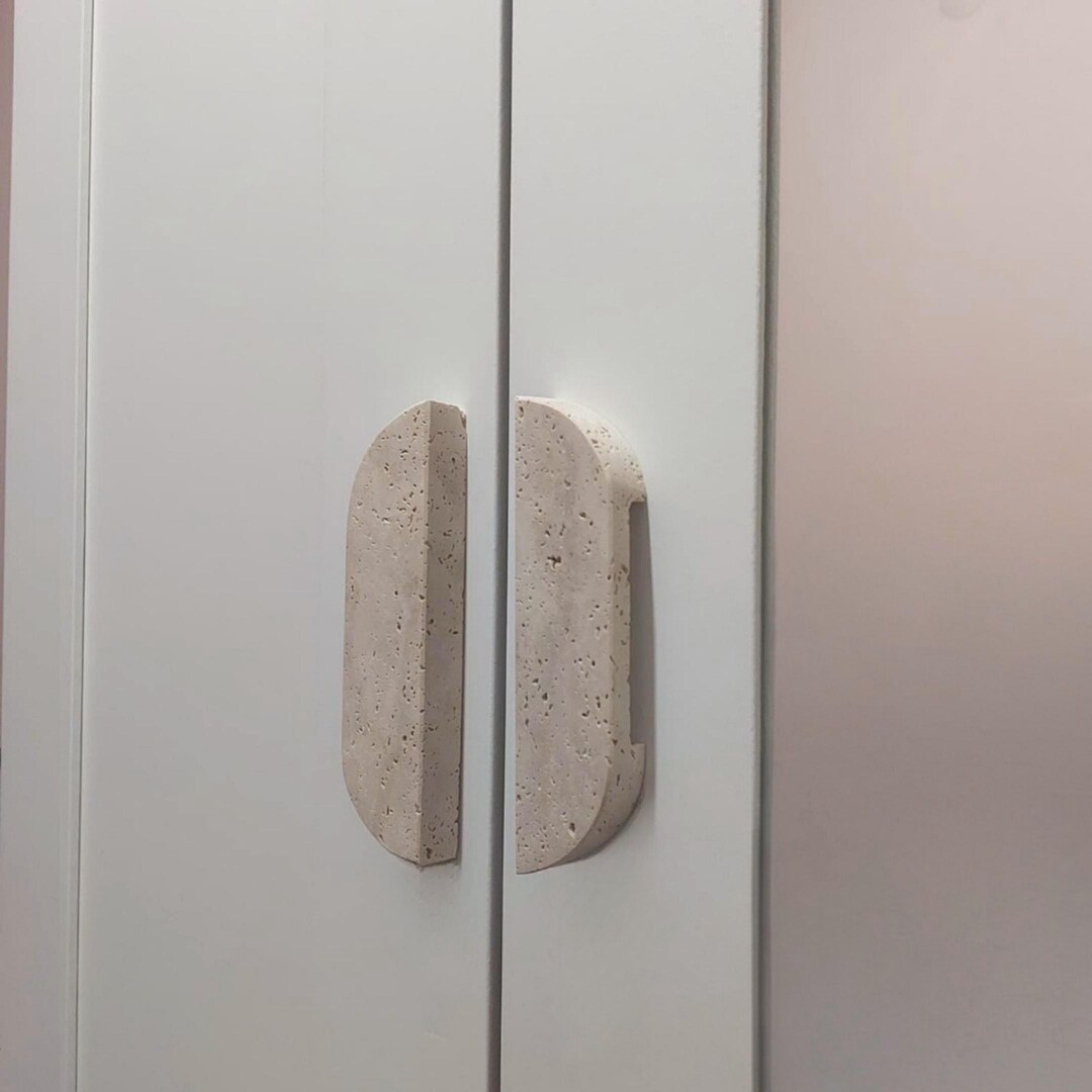 Natural Travertine Drawer Pull | Marble Cabinet Handle | Kitchen ...