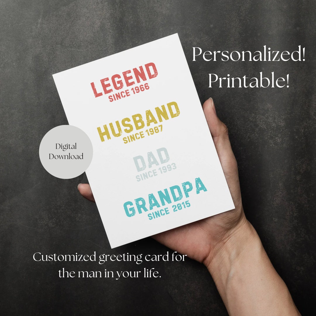 Personalized Printable Greeting Card for the Man in Your Life Birthday ...