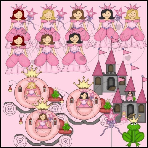 The Prince and the Princess Digital Clipart Set for personal | Etsy