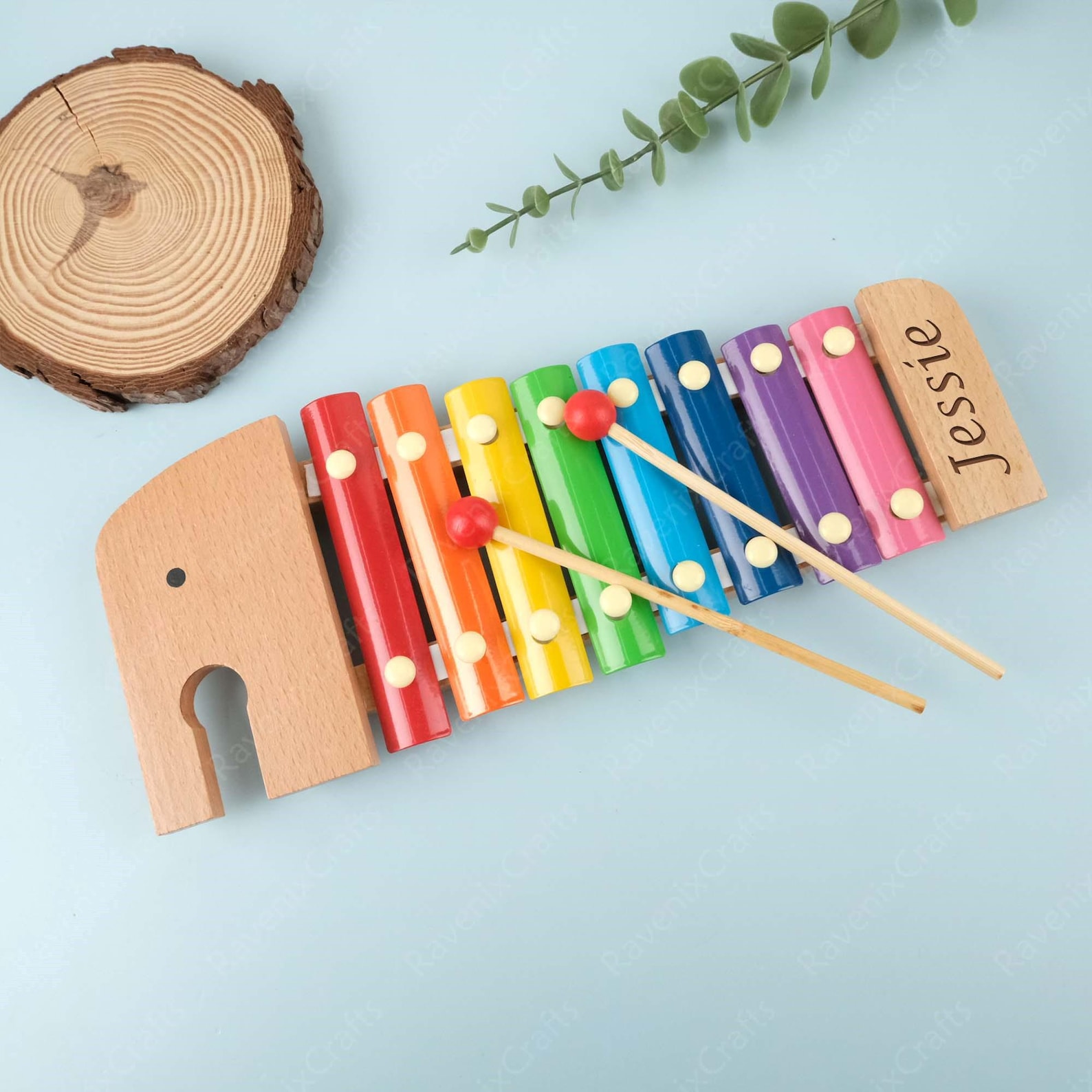 Personalized Customizable Xylophone , Colored Large Note-encoded Sheet ...