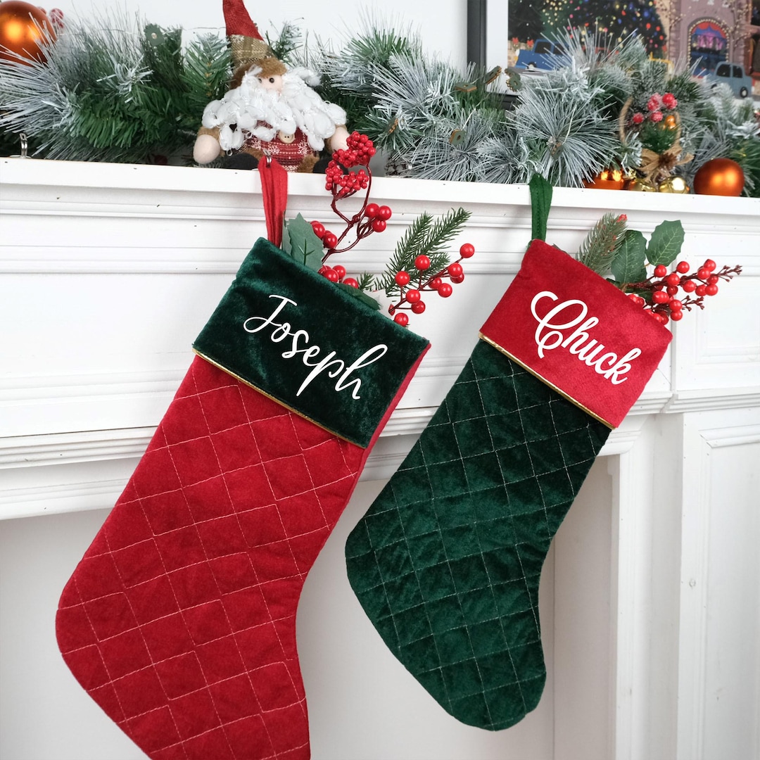 Personalized Christmas Stockings, Family Knitted Christmas Stockings ...