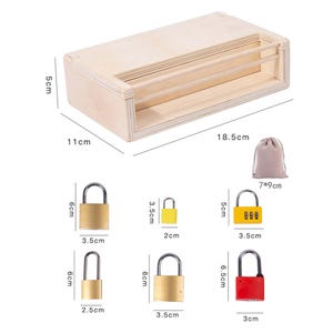 Personalized Custom Montessori Wooden Lock Box, Toddler Hands-on Skills ...
