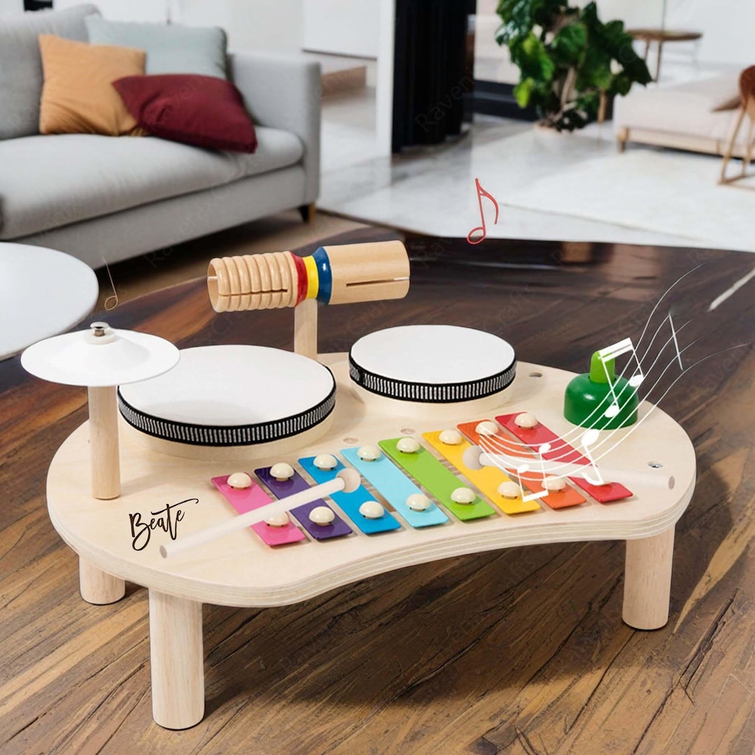 Personalized Custom Xylophone Music Drum Toy, Children's Wooden Drum ...