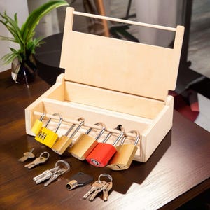 Personalized Custom Montessori Wooden Lock Box, Toddler Hands-on Skills ...