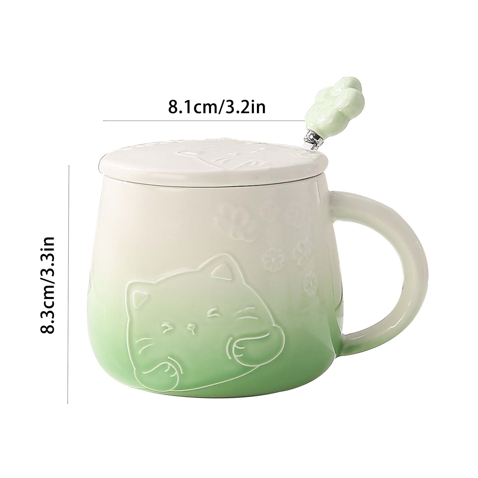 Cat-themed Mug Set With Spoons, Animal Lover Ceramic Cup, Niche High ...