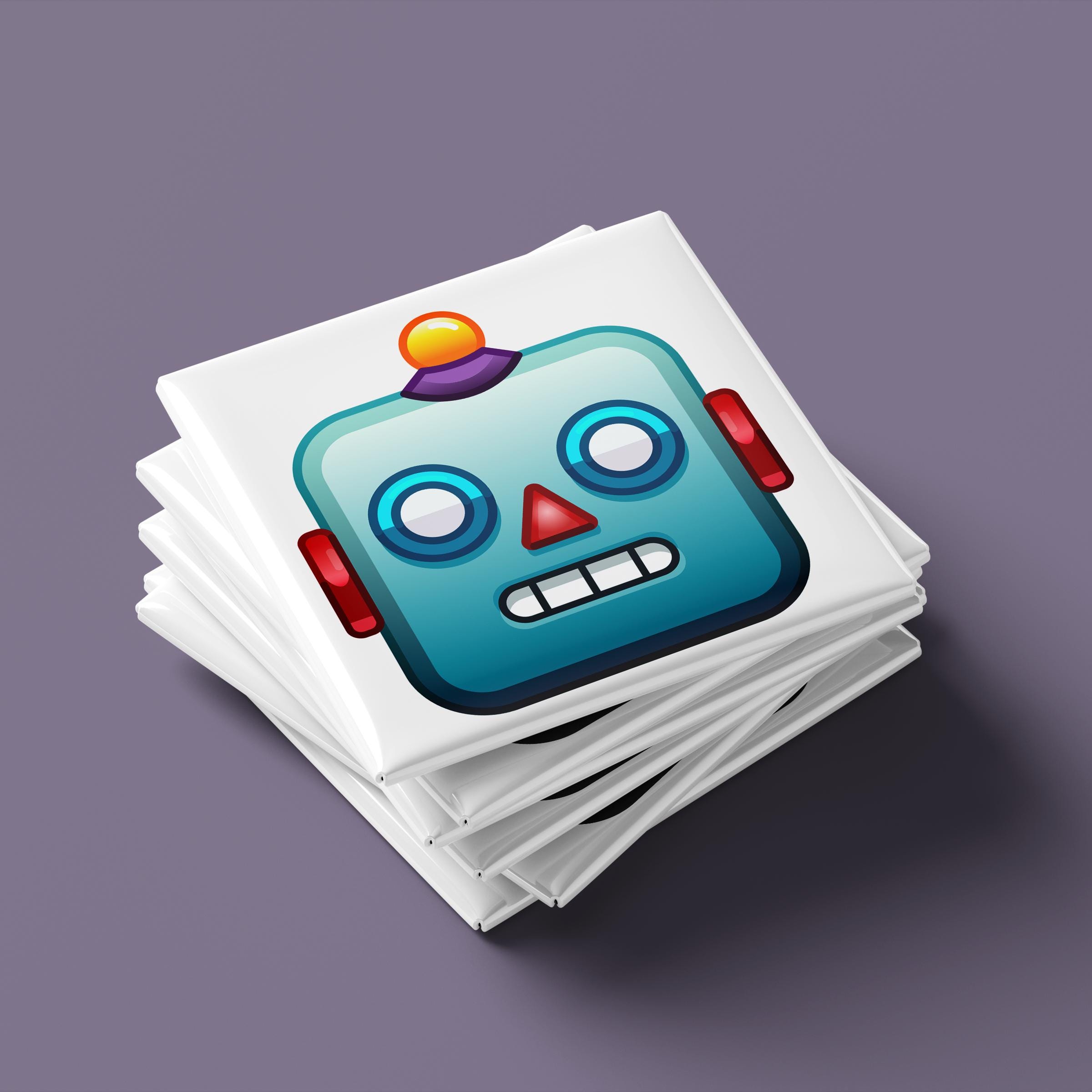 Robot Face Emoji Magnet | 2x2" Square Fridge Magnet | Fun Kitchen Decor ...